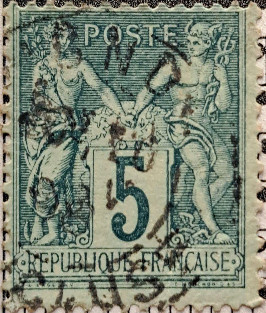 Why Is There A Line Pattern On The Back Of This 1898 France Stamp ...