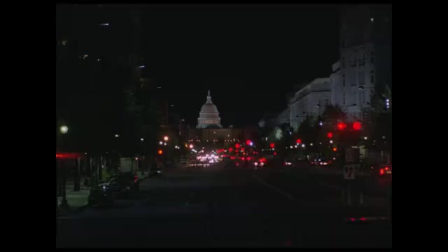 Washington DC, Capitol Road at Night, USA, 1980s - Footage File