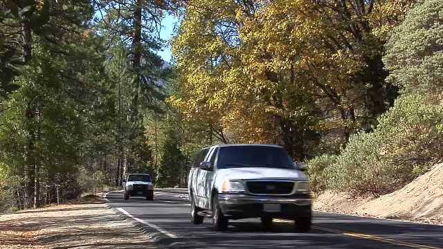 Road inside the Yosemite National Park, California, USA, 2000s ...