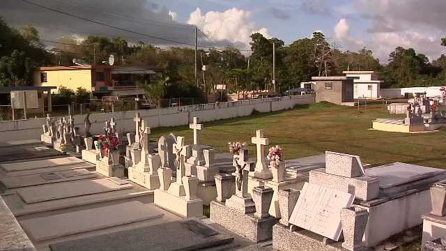 Puerto Rico, Small Cemetery near Arecibo, 2000s - Footage File
