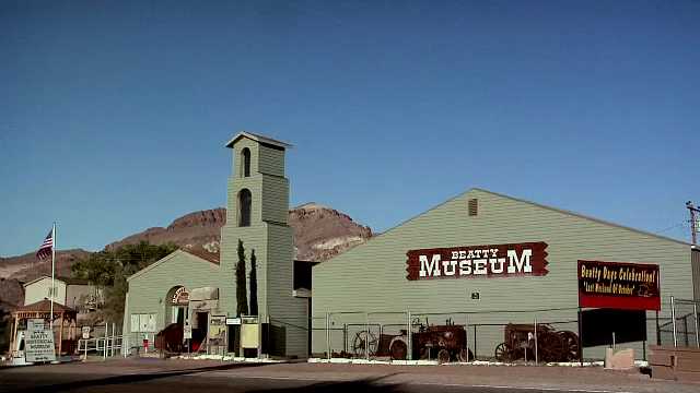 Nevada, The Exterior of the Beatty Museum late Afternoon, Nevada, USA ...