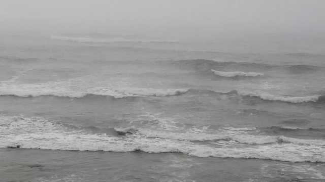 Pacific Ocean in Stormy Weather, Oregon USA, 2000s - Footage File