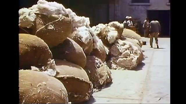 Piles of cotton outside of factory, medium shot - Footage File