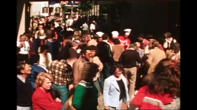 San Francisco, 1970's, crowd wandering in wharf area, busy - Footage File
