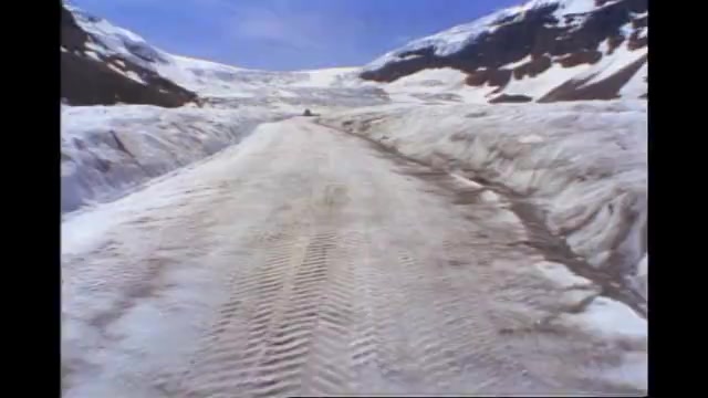 Jasper National Park, Alberta, Canada, Snow Coach bus glacier, POV ...