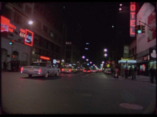 New York City, Times Square, Driving POV, Night, USA, 1980s - Footage File