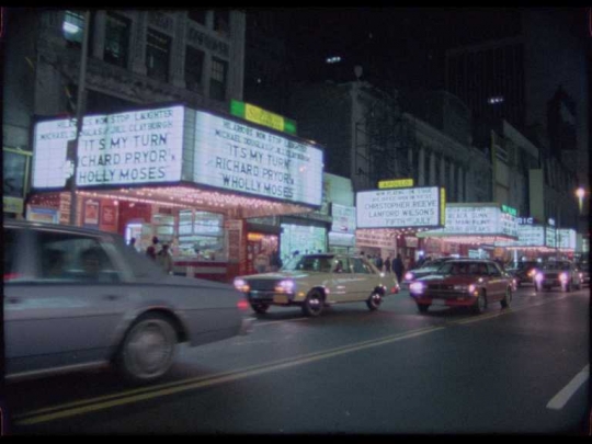 New York City, Times Square, Driving POV, Night, USA, 1980s - Footage File