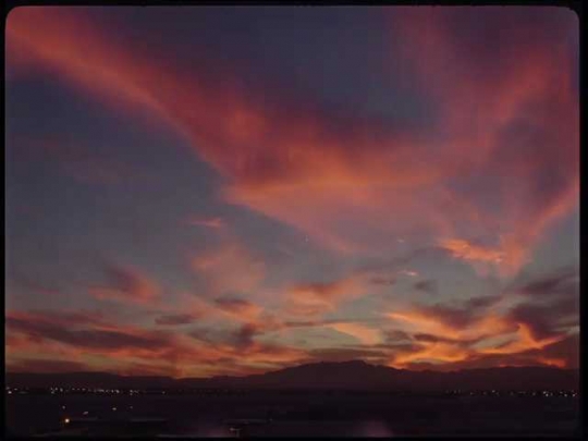 Magic Hour Sky Above Hills, Nevada, USA, 1990s - Footage File