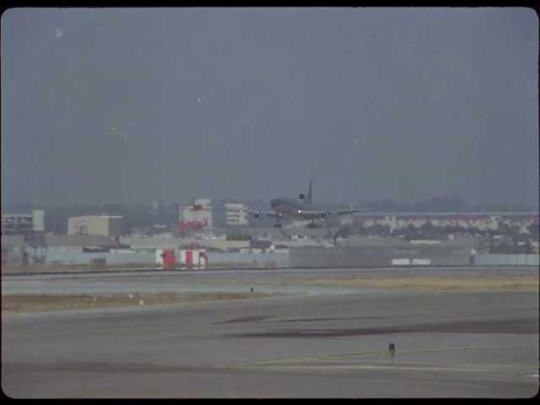 Eastern Tristar L-1011 Landing at LAX, USA, 1980s - Footage File
