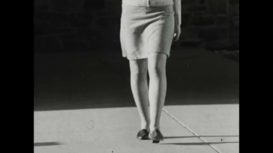 Close-Ups of Women_qt_s Legs Walking on College Campus, USA, 1960s ...