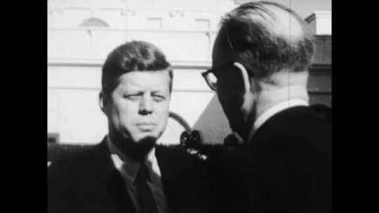 President John F. Kennedy Talking to Reporters, USA, 1960s - Footage File