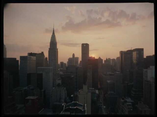 New York City Sunset, USA, 1990s - Footage File
