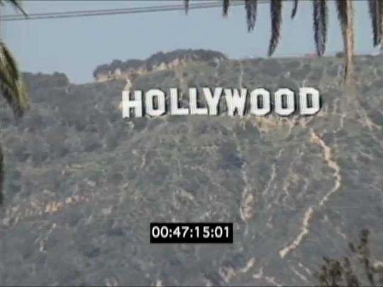Los Angeles, Hollywood Sign, Califonia, USA, 1990s - Footage File