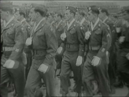 Word War II, American Soldiers Marching, 1940s - Footage File