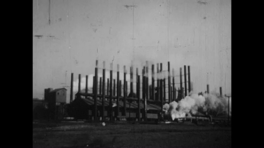 Industrial Factory, Exterior and Interior, USA, 1940s - Footage File