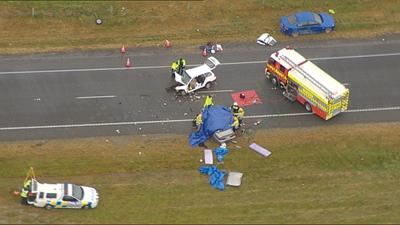 Family in convoy witness fatal crash