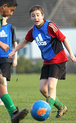 Young footballers on show