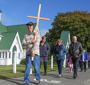 Easter walk attracts a crowd